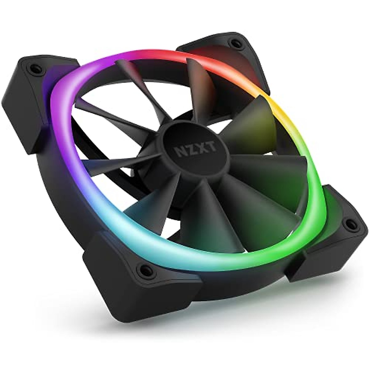 NZXT AER RGB 2-120mm - HF-2812C-TB - Advanced Lighting Customizations - Winglet Tips - Fluid Dynamic Bearing - LED RGB PWM Fan - Triple Fans (Lighting Controller INCLUDED) - Black