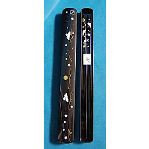 Ryu Mei 058016 Rabbit Japanese Chopstick Box and Set, Black
