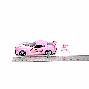 Mighty Morphin Power Rangers 1:32 Toyota FT-1 Concept Die-cast Car with 1.65" Pink Ranger Figure, Toys for Kids and Adults