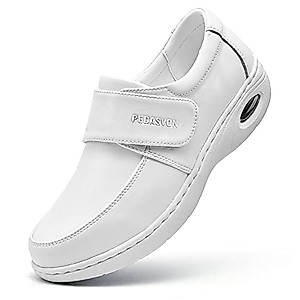 PEDASVON Women's Healthcare Nursing Shoes Lightweight Comfortable Nurse Shoe Footwear Restaurant Loafer Waterproof Work Shoes (white-209, adult, women, numeric_8_point_5, numeric, us_footwear_size_system, medium)