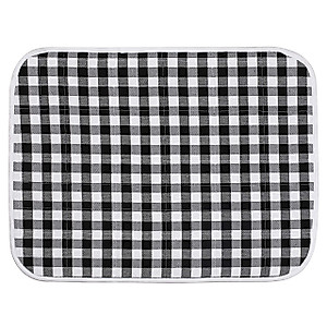 2-Piece Dish Drying Mat Set Extra Large 18"x24" Buffalo Classic Check Plaid - Black,Dish Drying Mat,Buffalo Check Drying Mat,Buffalo Plaid Drying Mat, Plaid Drying Mat,Large Dish Mat Drying