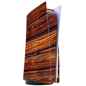 ITS A Skin Skins Compatible with Sony Playstation 5 Console Disc Edition - Protective Decal Overlay Stickers wrap Cover - Red Deep Mahogany Wood Pattern