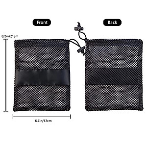 JOGILBOY 3 Pcs Mesh Bag with Sliding Drawstring Cord Lock Closure Laundry Bags Camping Nylon Drawstring Bag Storage Mesh Bags for Travel & Outdoor Activity Home Kitchen Supplies Collecting Toys