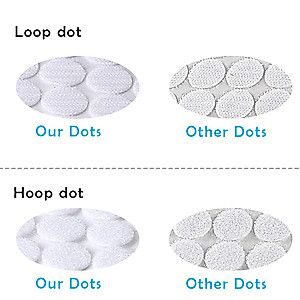 Self Adhesive Dots, 1000Pcs(500 Pair Sets) 0.59 Inch Diameter Strong Self Adhesive Dots for Classroom Nylon Sticky Back Coins Hook Loop Strips, Small Circle Dots Stickers Tapes, White