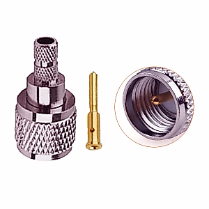 RedYutou Mini-UHF Male Plug Crimp for 50 Ohm RG58 lmr195 Cable 5 Pack