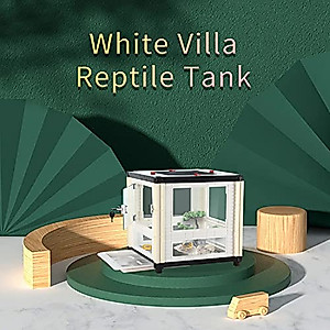 crapelles [Large Reptile Tank], Pet Cage Terrarium with Glass Window, Front Opening Door with Top Screen Ventilation, Reptile Terrarium Habitat for Reptiles Amphibian 15.7" x 15.7" x 15.7"(Knock-Down)