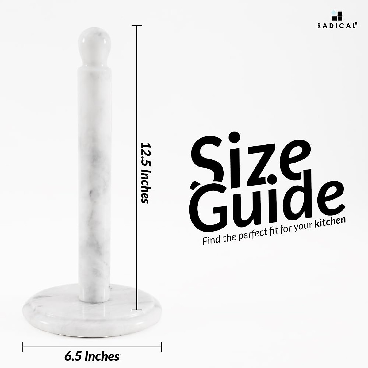 RADICALn Paper Towel Holder White Handmade Marble Kitchen Towels Rack Paper Roll Holder with Stand - Wrapping Paper Holder Towel - Hand Towel Rack Holder