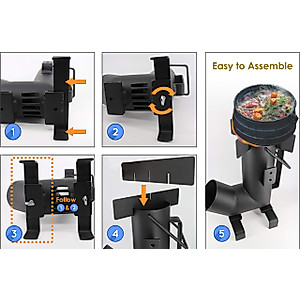 Camping Rocket Stove by StarBlue with FREE Carrying Bag - A Portable Wood Burning Camping Stove with Large Fuel Chamber Best for Outdoor Cooking, Camping, Picnic, BBQ, Hunting, Fishing