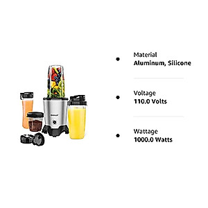 CHULUX 1000 Watt High Speed Bullet Blender for Shakes and Smoothies Countertop Kitchen Blender for Frozen Fruit & Veggies Capacity with 35OZ & 15OZ Two Blending Cups and One 20OZ Travel Bottle