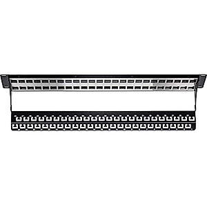 TRENDnet 48-Port Blank Keystone Shielded 2U HD Patch Panel, TC-KP48S, 2U 19” Metal Rackmount Housing, Network Management Panel, Recommended with TC-K06C6A Cat6A Keystone Jacks (Sold Separately)