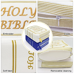 Yelakey Bible Pillow Book Plush That Opens Christian Holy Bible Stuff Religious Party Favors Gifts for Kids for Christening Easter