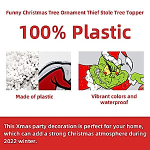 Christmas Decorations for Tree - Funny Christmas Thief Stole Tree Topper Head and Legs for Holiday Xmas Home Party Decorations