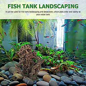 POPETPOP Fish Tank Tree Statue Decorations, Aquarium Décor Ornaments Tree Face Decoration for Fish Tank Resin Lifelike Old Man Sculpture Ornament