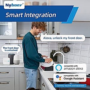 Smart Lock, Nyboer Smart Door Handle, Fingerprint, Keyless Entry Door Lock with Handle, Digital Lock with Keypad, Electronic Passcode Smart Door Lock for Front Door,Keypad Door Handle