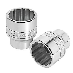 Powerbuilt 1-7/8 Inch Socket, 3/4-inch Drive, 12 Point, Thin Wall Hex Strong Grip Design, Size Markings - 643216
