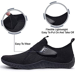 Womens Water Shoes Breathable Barefoot Athletic Aqua Shoes for Beach Swim Pool Diving Hiking Water Sports 7.5 Women