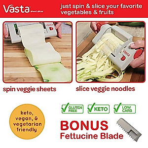 Vasta Veggie & Fruit Sheet Slicer, Stainless Steel Blade, 2 Attachements
