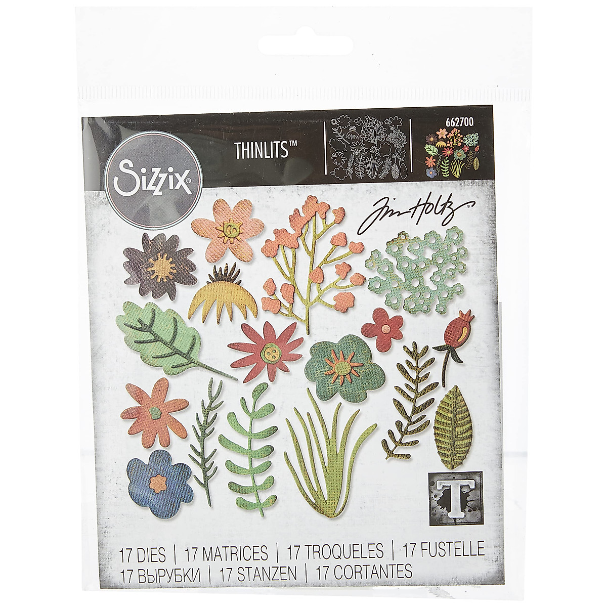 Sizzix Thinlits Die Set 17PK - Funky Floral #1