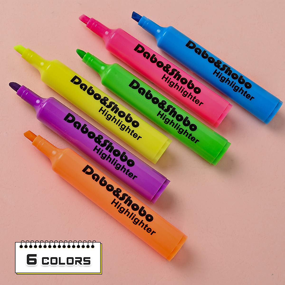 Dabo & Shobo Highlighters Set of 24,Colored Markers And Beautiful Combination Set Liquid Ink Fast Drying And Not Easy To Fade Are Suitable For Classroom, Office And Shop Short Style
