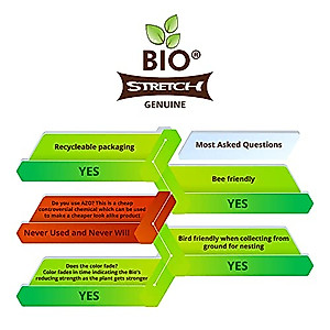 Biostretch Soft Plant Ties for Climbing Plants (Stretchy Green Garden Twine and Plant String - Olive Bio Roll X 1)