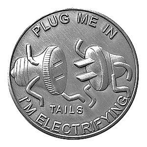 Thompson Emporium Man Humor Plug Me in Heads & Tails Good Luck Novelty Coin - Gift for Men