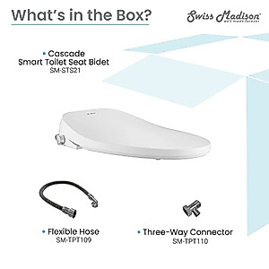 Swiss Madison Well Made Forever SM-STS21, Cascade Smart Toilet Seat Bidet , White