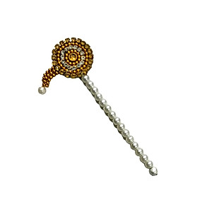 FUTUREZ KEY Laddu Gopal Handmade Jewellary Set/Decorative Mukut, Mala, Bangles Set Gopal Sringar Set (2-3 Size)