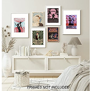 IZOOMIHOME Harry Styles Poster, Vintage Music Posters, Album Cover Inspired Wall Art, Music Posters (Set of 6, 8in x 10in, Unframed)