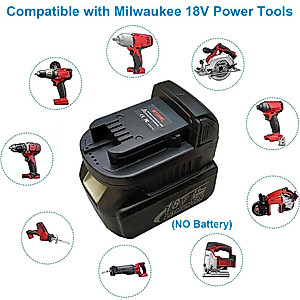 Battery Adapter for Makita to Milwaukee M18 18V Lithium Cordless Tool, Convert Makita 18V LXT Lithium Battery BL1860B/BL1850B/BL1830/BL1815 to Milwaukee 18 Volt Lithium-Ion M18 Battery Converter