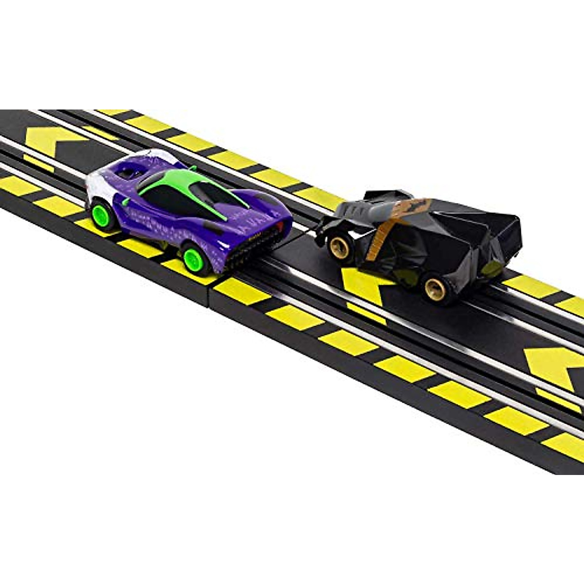 Scalextric Micro Scalextric Justice League Batman vs Joker Battery Powered 1:64 Slot Car Race Track Set G1155T ,Black