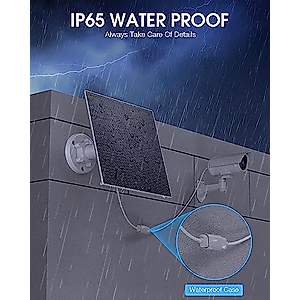 EBL 5W Solar Panel for Wireless Outdoor Security Camera, Solar Panel Charger for Rechargeable Battery Powered Surveillance Cam with Micro USB to USB C Input Port for Phone iPad Outdoor Use