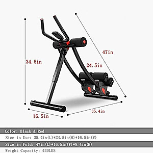Fitlaya Fitness ab Machine, ab Workout Equipment for Home Gym, Height Adjustable ab Trainer, Foldable Fitness Equipment.
