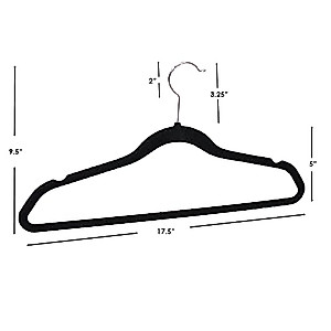 10 PACK VELVET HANGER BLACK