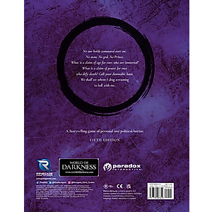 Renegade Game Studios Vampire: The Masquerade 5th Edition Roleplaying Game Core Rulebook, 18+, A Storytelling game of personal and political horror.