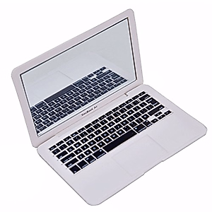 ebuddy Mini Dollhouse Toy Cat Laptop Tiny Fake Computer Mirror for Cat (White)