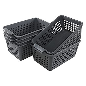 Ortodayes 6 Packs Small Storage Baskets Bins, Plastic Organizer Baskets for Kitchen Bathroom Office
