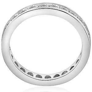 P3 POMPEII3 1 1/2ct Channel Set Diamond Eternity Ring 14K White Gold - Size 7.5