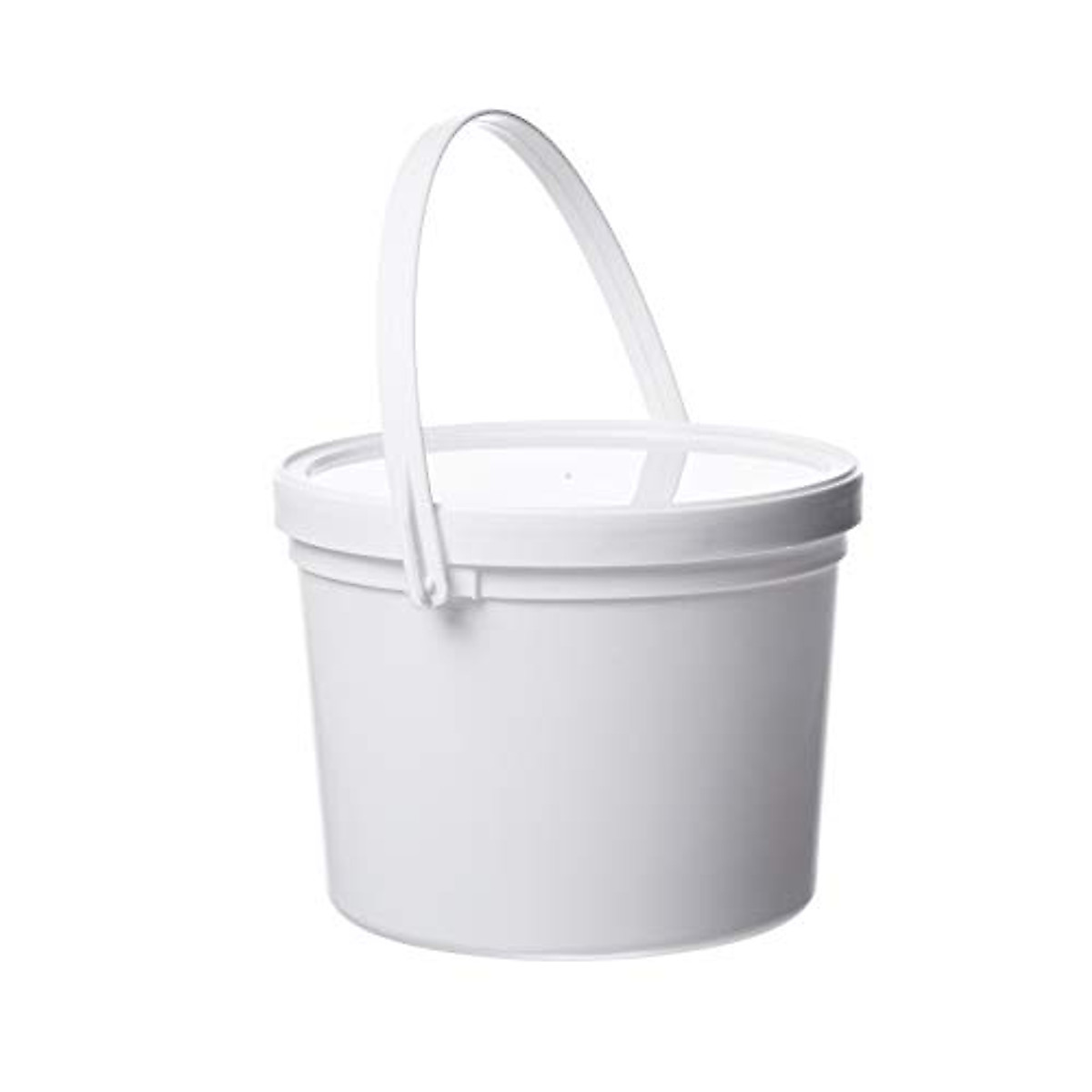 Consolidated Plastics Pail with Handle, Polypropylene, 1.5 Quart, White, 10 Piece