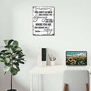 Pigort Inspirational Poster Canvas Print Wall Art, Positive Quotes Wall Decor for Office, Modern Farmhouse Home Decorations for Bedroom