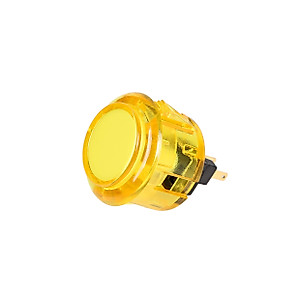 Fosiya 6X Arcade Clear Push Buttons 30mm Replace for Arcade Sanwa Buttons PS2 PS3 XBOX360 Consoles (Clear Yellow)