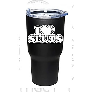 2 Pack - I Love Sluts - Decal Vinyl Sticker Graphics for Car Truck SUV Van Wall Window Laptop - 5.5" W X 2.8" H White HGC1839.07