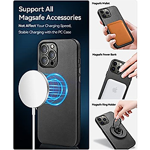 voscu Detachable Wallet Case for iPhone 14 Pro Max 6.7'' Compatible with MagSafe, Support Wireless Charger, Vegan Leather Flip Folio Magnetic Phone Case with Card Holders [RFID Blocking]-Black