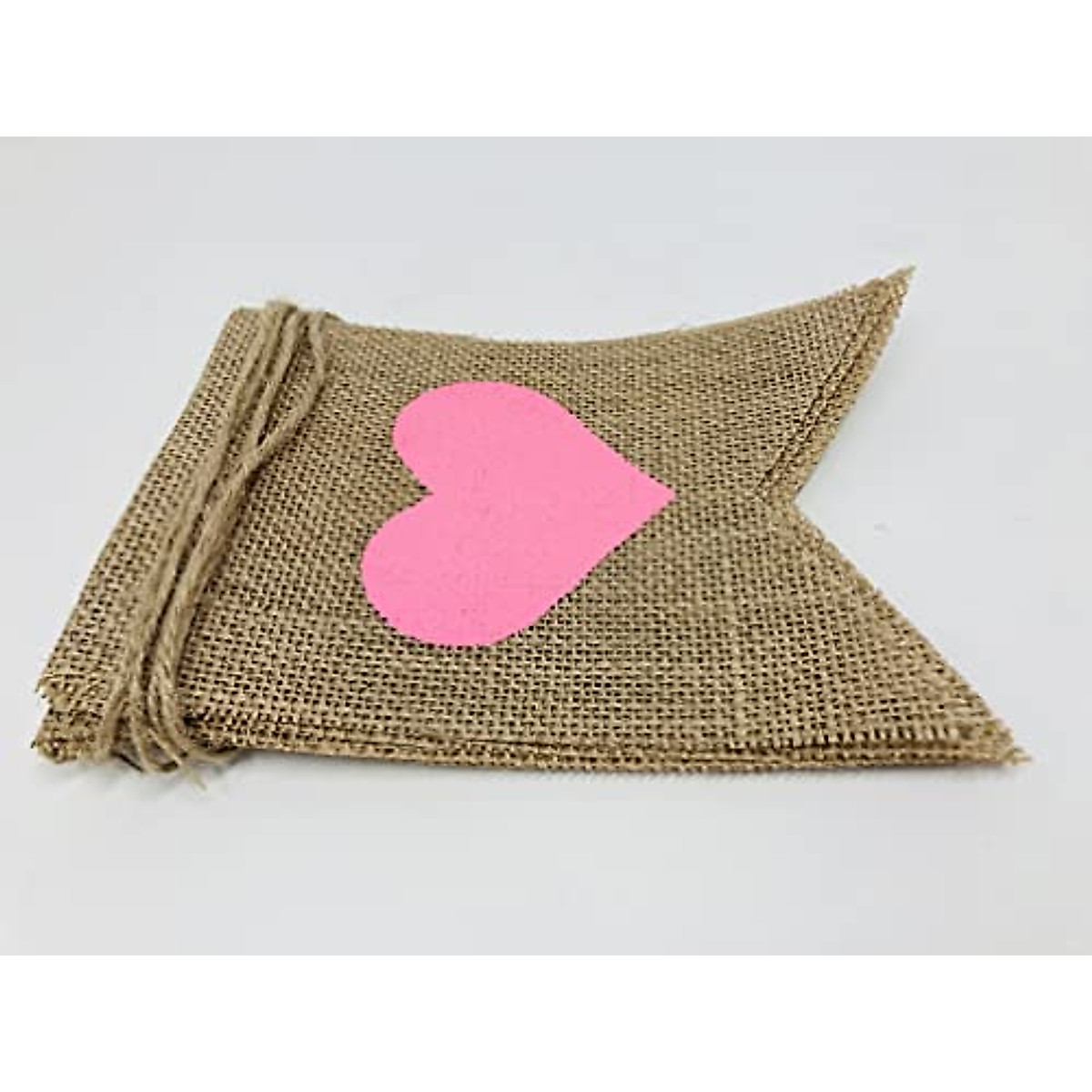 Shimmer Anna Shine Gifts Burlap Banner for Birthday Party Baby Shower Bridal Shower Baptism and Wedding Decorations with Pink Hearts