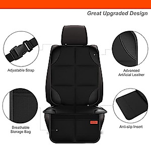 Luckybay Car Seat Protector, 2 Pack Kids Seats Protector XL Size with Thickest Padding and Non-Slip Backing, 2 Mesh Pockets, Durable, Waterproof 600D Fabric, PVC Leather for Baby, Kids, Pet (2 Pack)