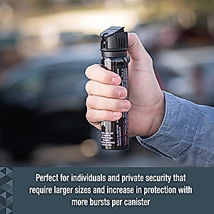 SABRE Magnum 120 Pepper Spray, 40 Bursts, 12-Foot (4-Meter) Range, Extra Large 92.4 Gram Canister, UV Marking Dye, Flip Top Safety, Black