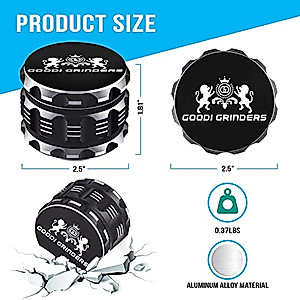 TerraSure Grinder for Spice (2.5", Aluminum Alloy Black)