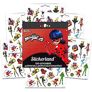 Zagtoon Miraculous Ladybug Sticker Set - Party Supplies Bundle with 240 Miraculous Ladybug Stickers for Kids, Girls Plus Door Hanger (Miraculous Ladybug Crafts)