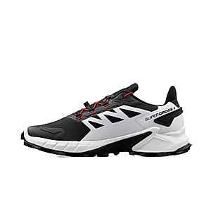 Salomon Supercross 4 Trail Running Shoes Mens Sz 9 Black/White/Fiery Red