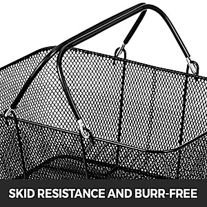 Mophorn 12PCS Shopping Baskets with Handles, Black Metal Shopping Basket, Portable Wire Shopping Basket, Black Wire Mesh shopping Basket Set for Stores Shopping