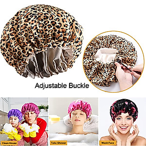 5pcs Satin Bonnet Silk Bonnet for Sleeping, Bonnets for Black Women Hair Bonnet for Sleeping Silk Sleep Cap, Double Layer Adjustable Bonnet for Curly Hair